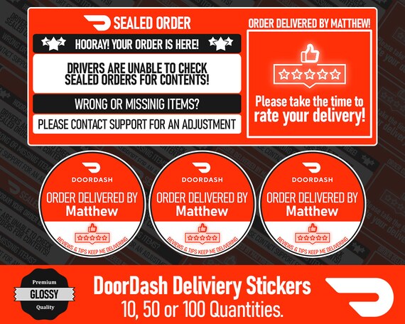 Custom Personalized Doordash Stickers 3.5x1.5 or - Etsy