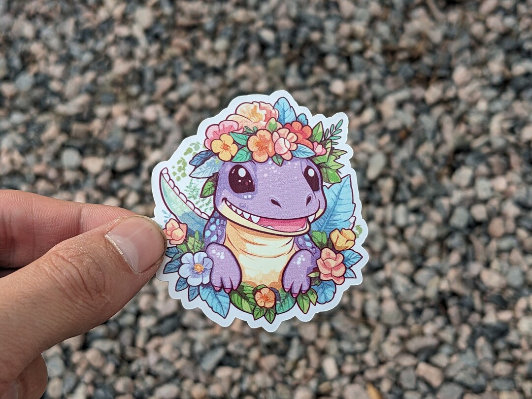 Adorable Floral Alligator Sticker Cute Reptile Sticker Stocking Stuffer ...