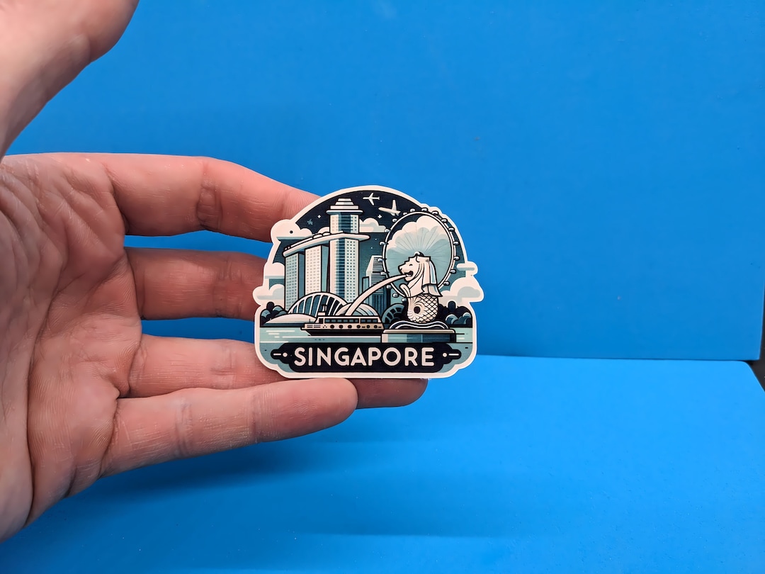 Singapore Travel Sticker // Decal for Suitcase, Laptop, Car or Water ...