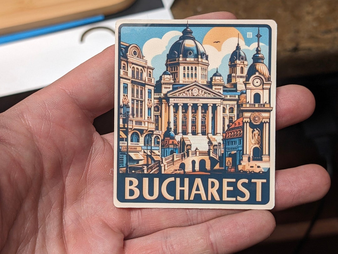 Bucharest Travel Sticker Romania Decal for Luggage Laptop Car Water ...