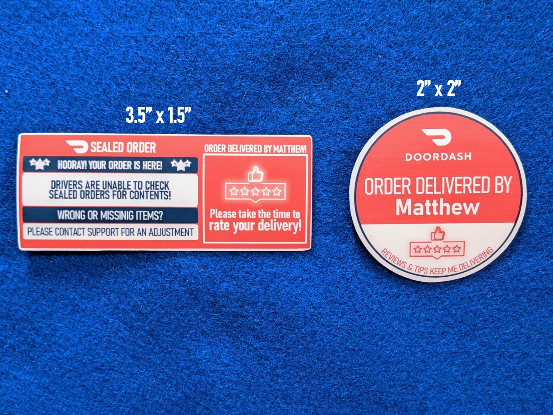 Custom Personalized Doordash Stickers 3.5x1.5 or | Etsy