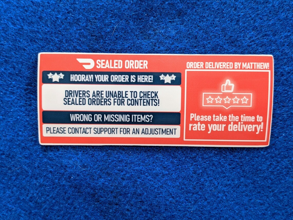 Custom Personalized Doordash Stickers 3.5x1.5 or | Etsy