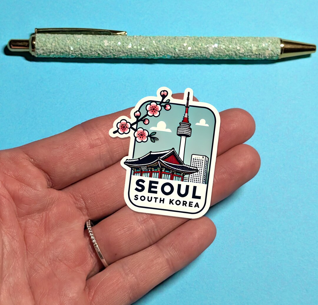 Seoul Travel Sticker // South Korea Decal for Suitcase, Laptop, Car or ...