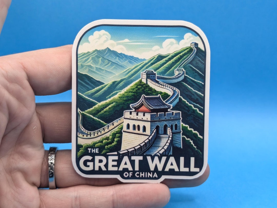 Great Wall of China Travel Sticker // Decal for Suitcase, Laptop, Car ...