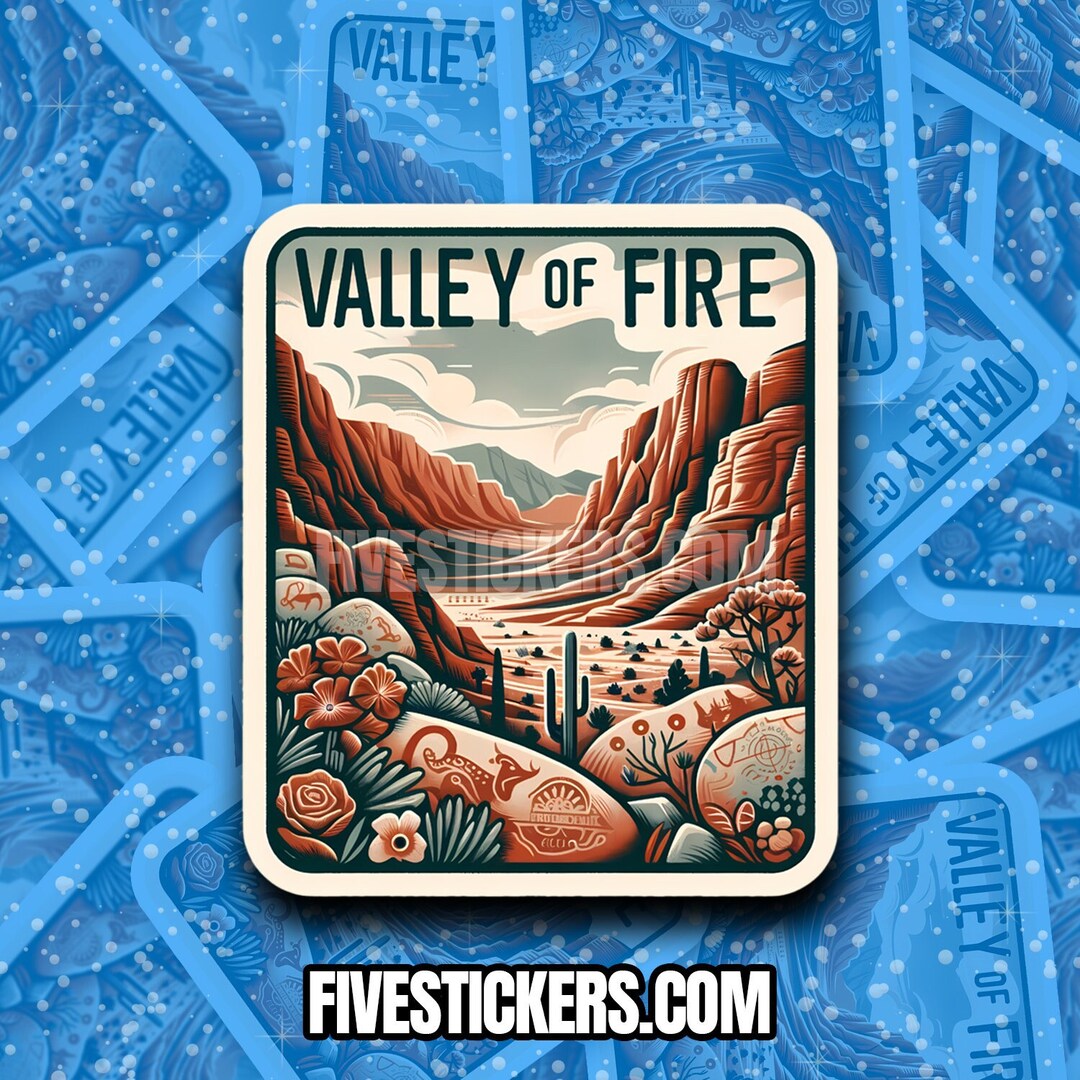 Valley of Fire Travel Sticker // State Park Decal for Suitcase, Laptop ...