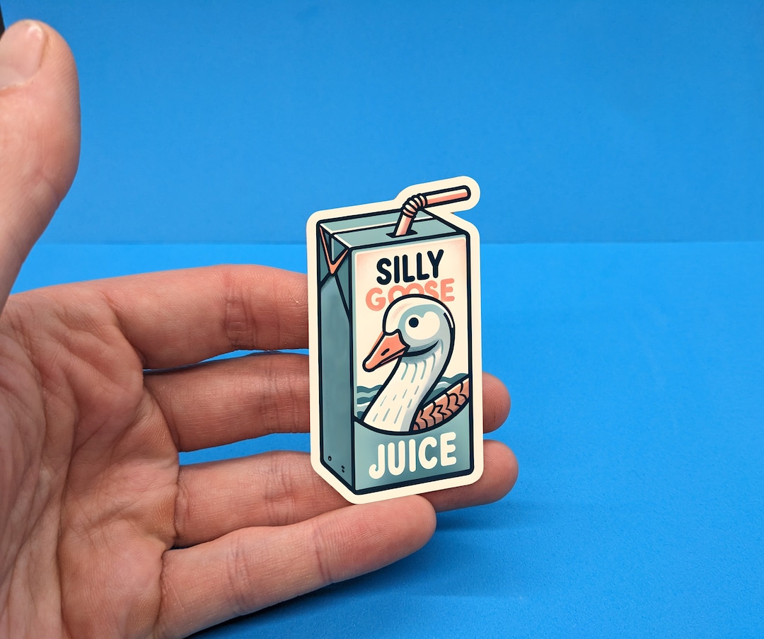 Silly Goose Juice, Funny Goose Sticker for Laptop, Water Bottle, Hydro ...