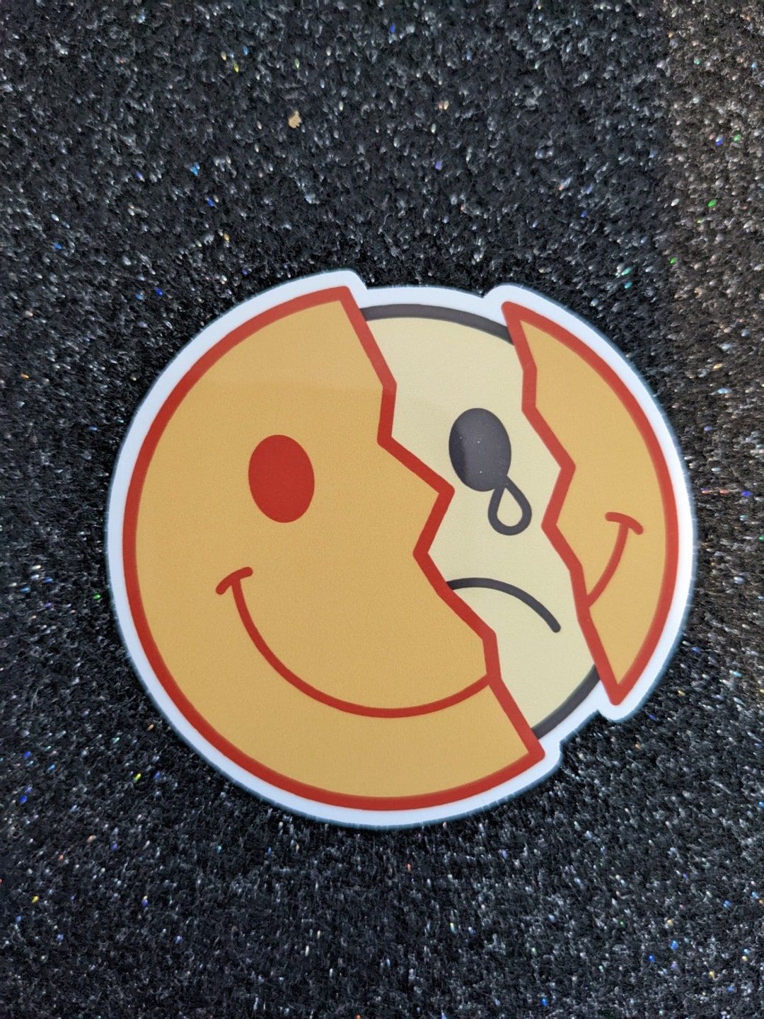 Sad Face Sticker Mental Health Sticker, Self Care Sticker, Laptop ...