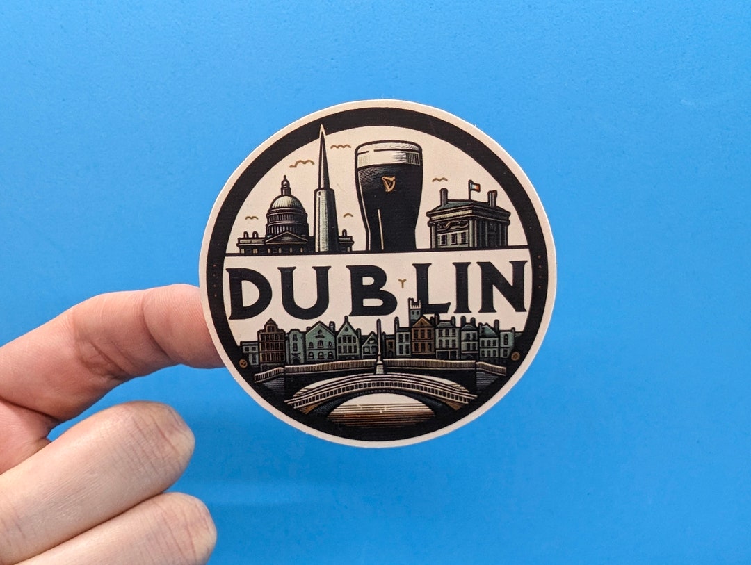Dublin Travel Sticker // Ireland Decal for Suitcase, Laptop, Car or ...