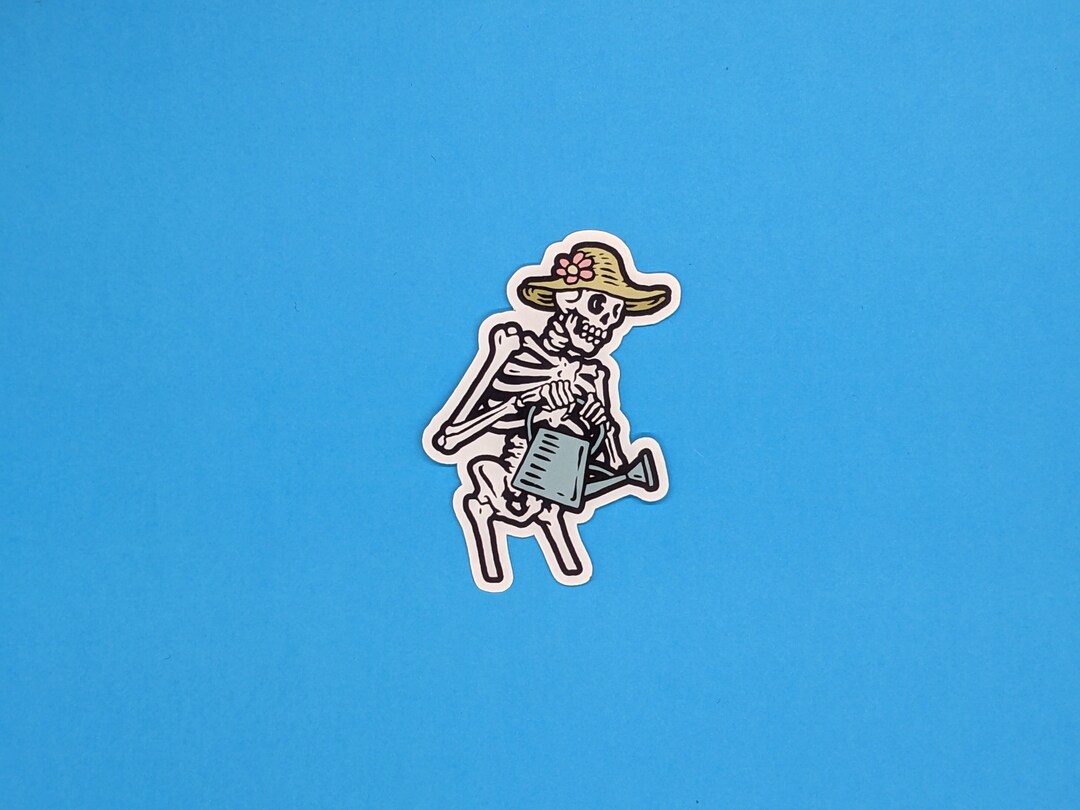 Gardening Skeleton Skeleton Stickers Gardening Stickers Skull Sticker ...