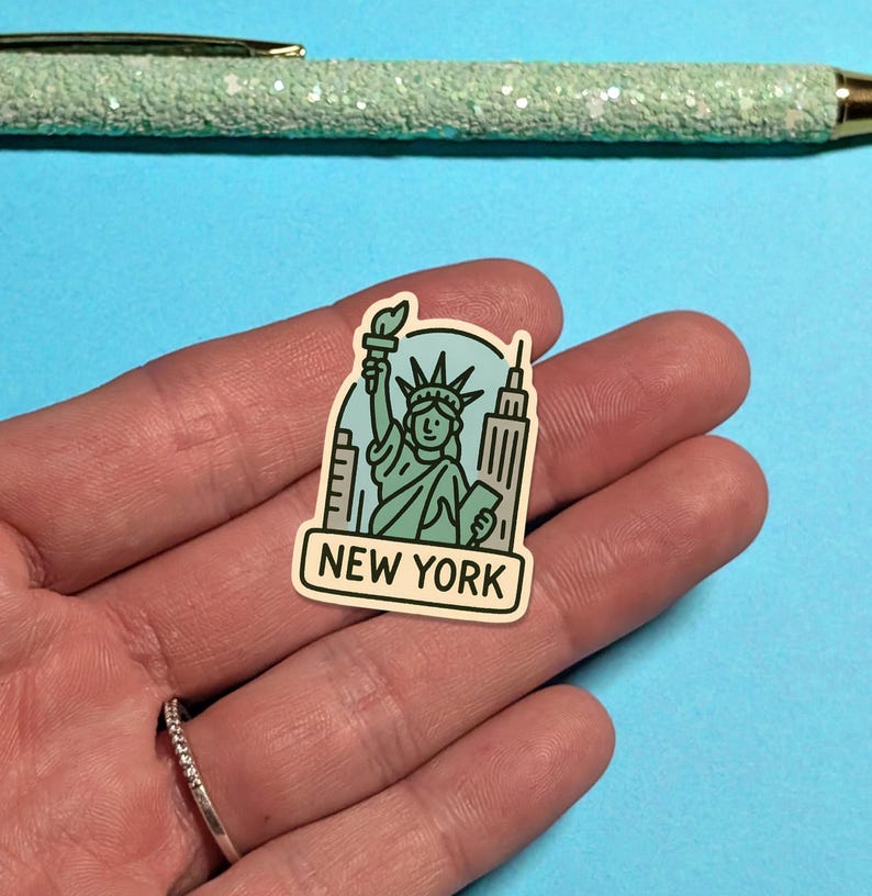 New York Travel Sticker: Doodle Art Decal - Laptop, Water Bottle - Etsy