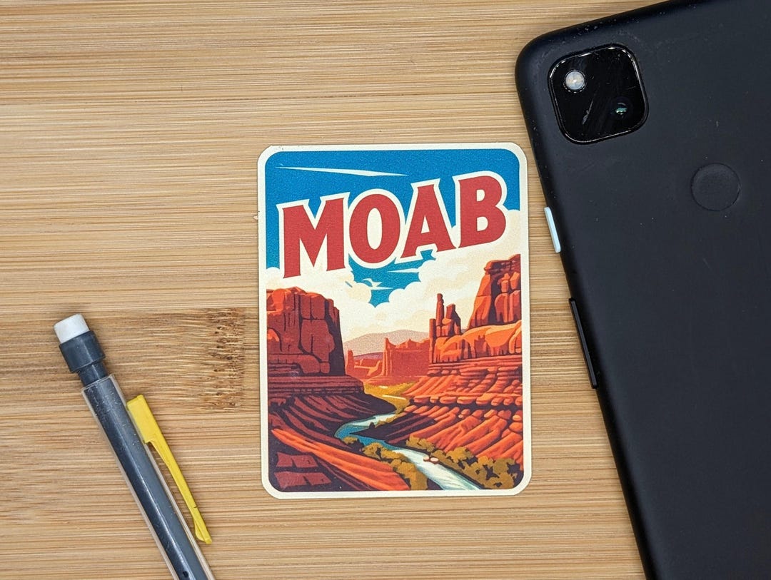 Moab Utah Travel Sticker: Weatherproof Desert Adventure - Etsy