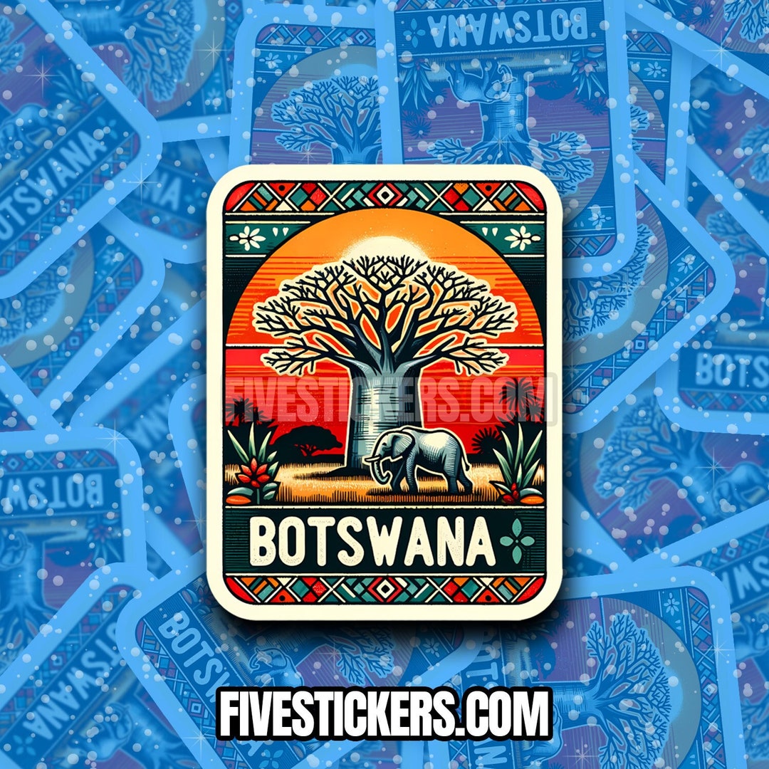 Botswana Travel Sticker // Country Decal for Suitcase, Laptop, Car or ...