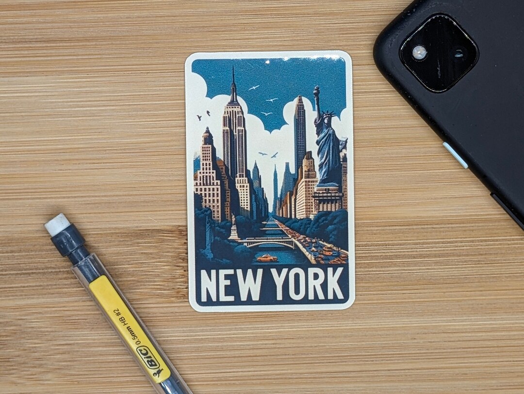 New York Travel Sticker #004 // Suitcase Sticker, Travel Journal ...