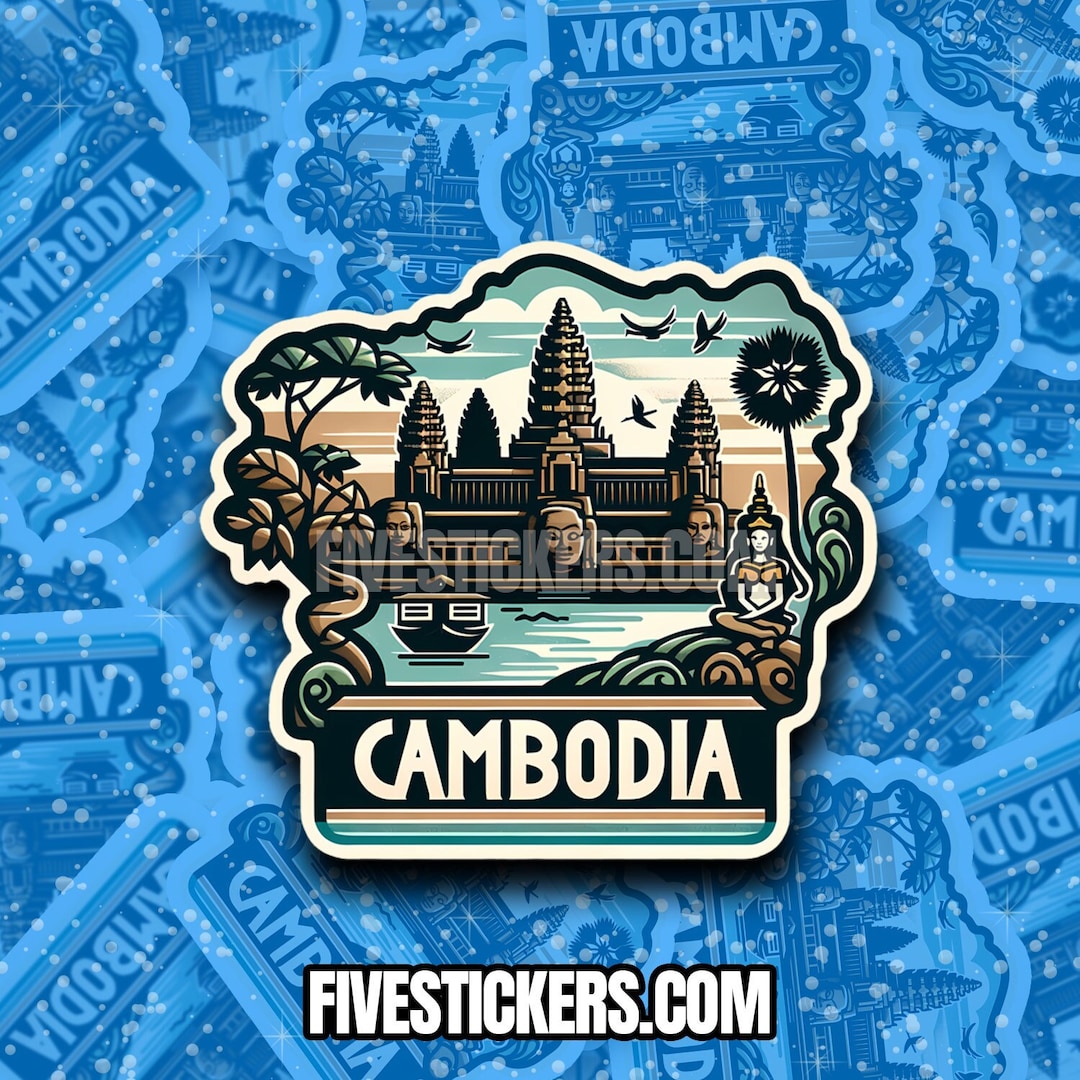 Cambodia Travel Sticker // Asia Decal for Suitcase, Laptop, Car or ...