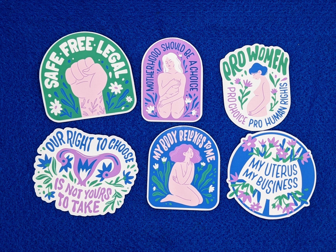 Pro Choice Sticker Pack, 6 Stickers, Reproductive Rights Sticker ...