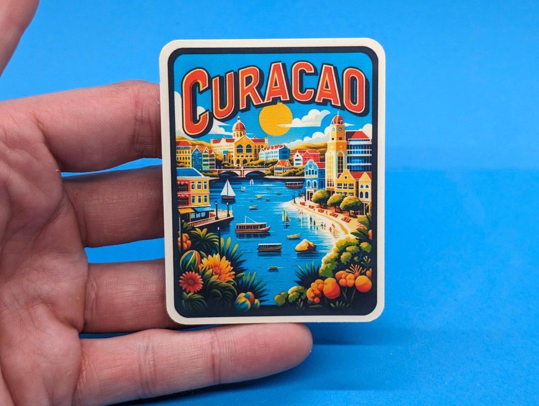 Curacao Travel Sticker // Curacao Decal for Suitcase, Laptop, Car or ...
