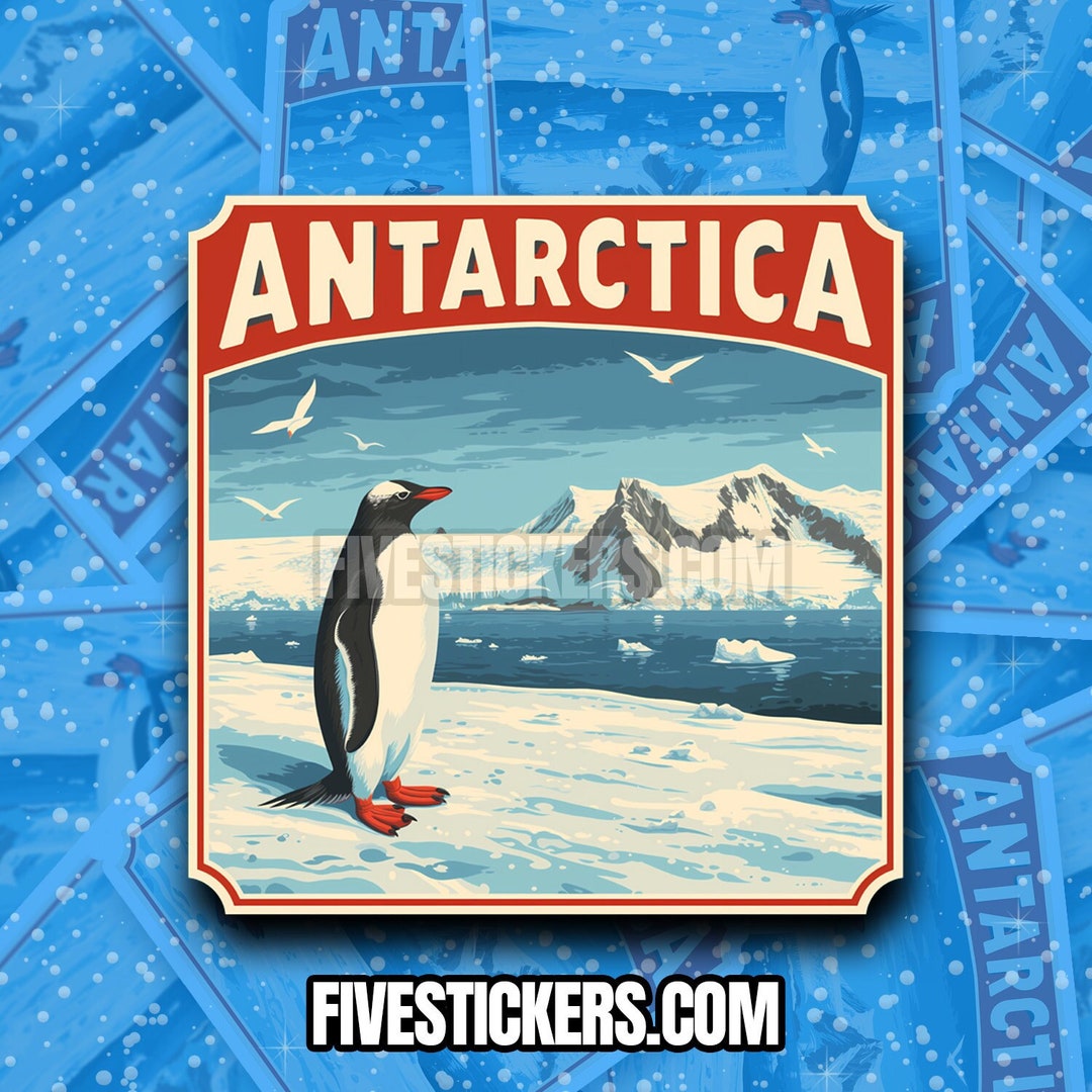Antarctica Travel Sticker // Continent Decal for Suitcase, Laptop, Car ...