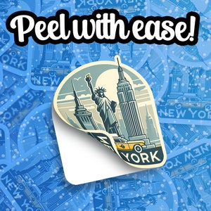 New York Travel Sticker // New York Decal for Suitcase, Laptop, Car or ...