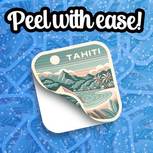 Tahiti Travel Sticker // French Polynesia Decal for Suitcase, Laptop ...