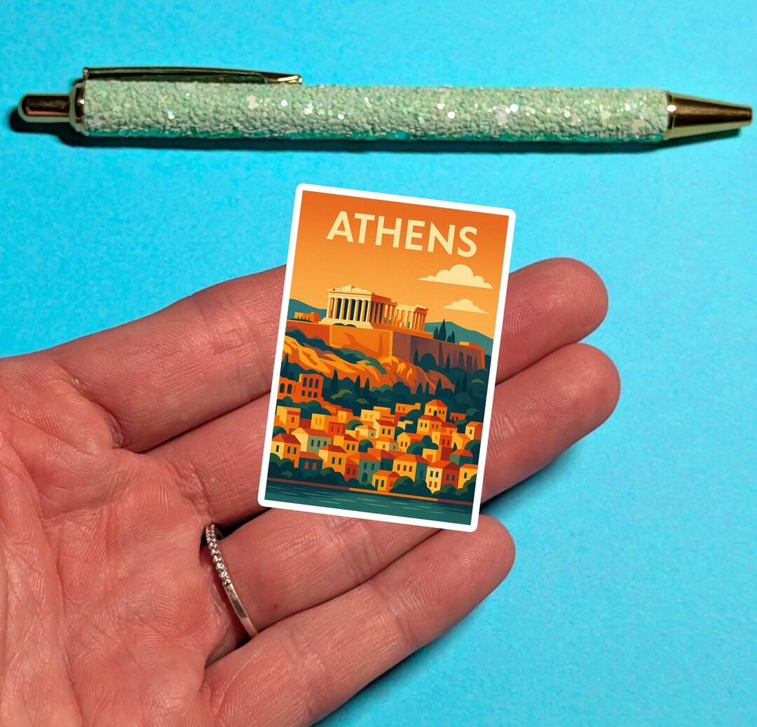 Athens Greece Travel Sticker - Travel Poster Style Decal - Etsy