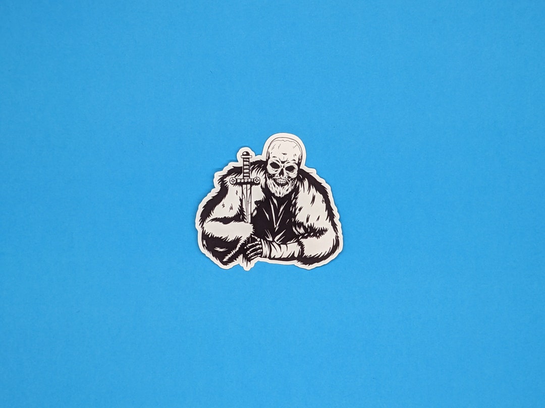 Battle-ready: Skull Warrior With Sword Sticker Skull Sticker, Gothic ...