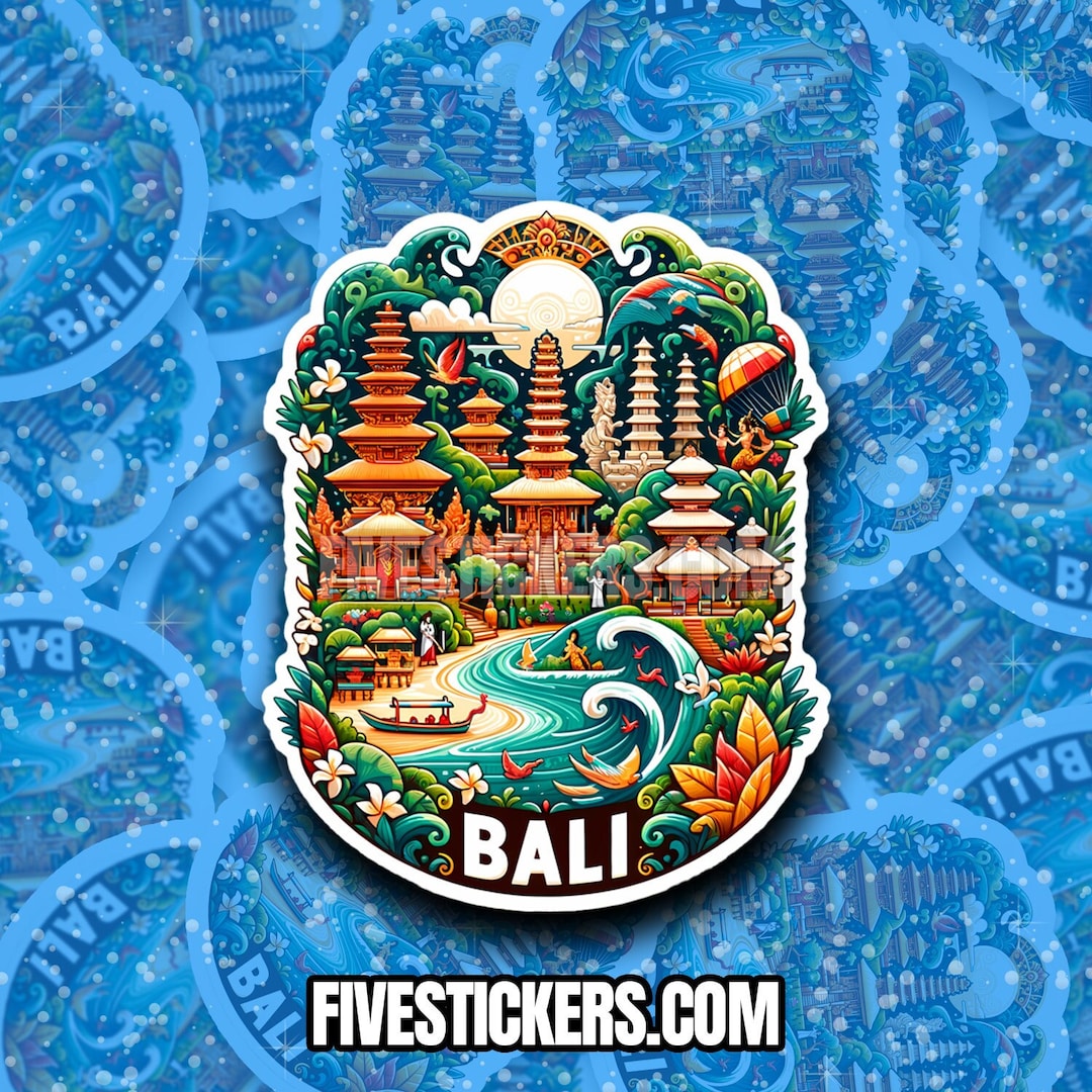 Bali Travel Sticker // Indonesia Decal for Suitcase, Laptop, Car or ...