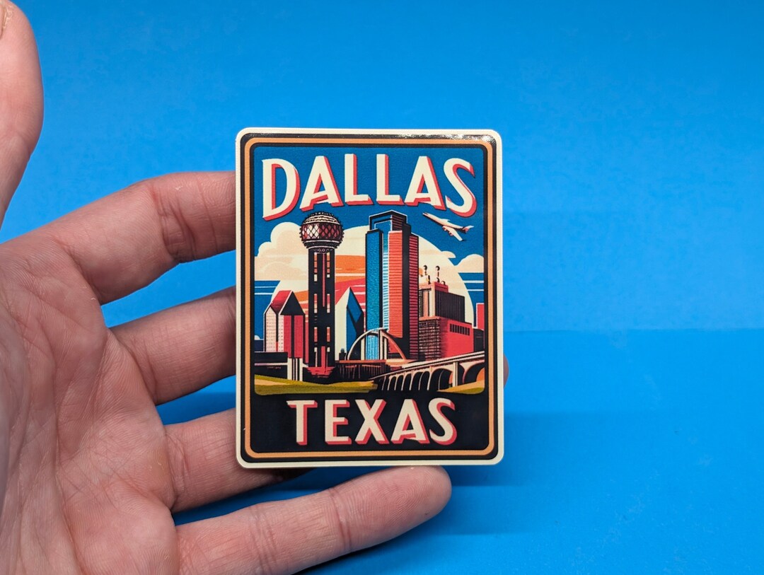 Dallas Texas Travel Sticker // Decal for Suitcase, Laptop, Car or Water ...