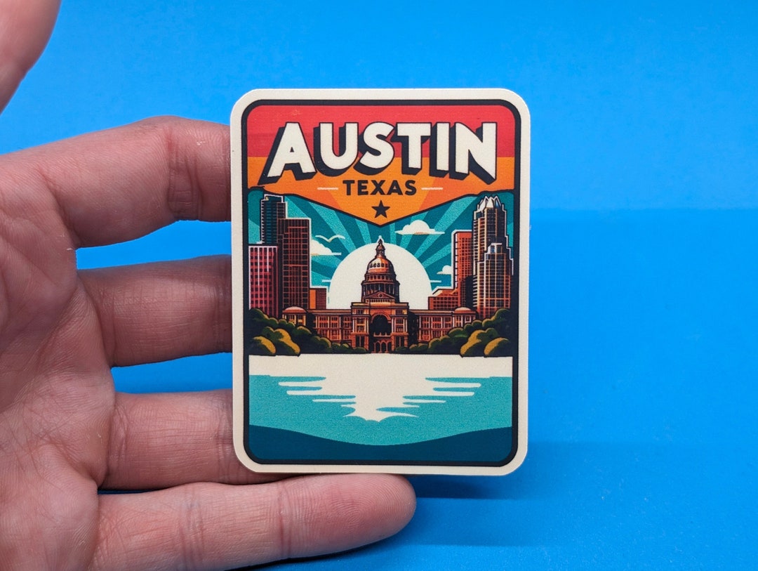 Austin Texas Travel Sticker // Decal for Suitcase, Laptop, Car or Water ...