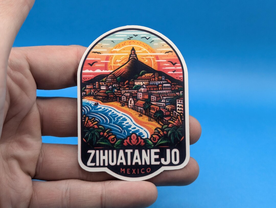 Zihuatanejo Travel Sticker // Mexico Suitcase Sticker, Travel Journal ...