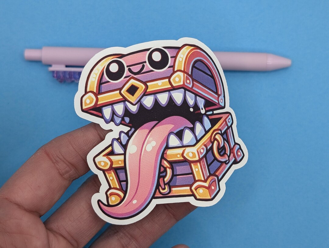 Funny Mimic Treasure Chest Sticker Fantasy Vinyl Decal for Laptops ...