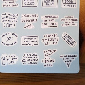 Positive Affirmations Sticker Pack for Daily Inspiration Self-love ...