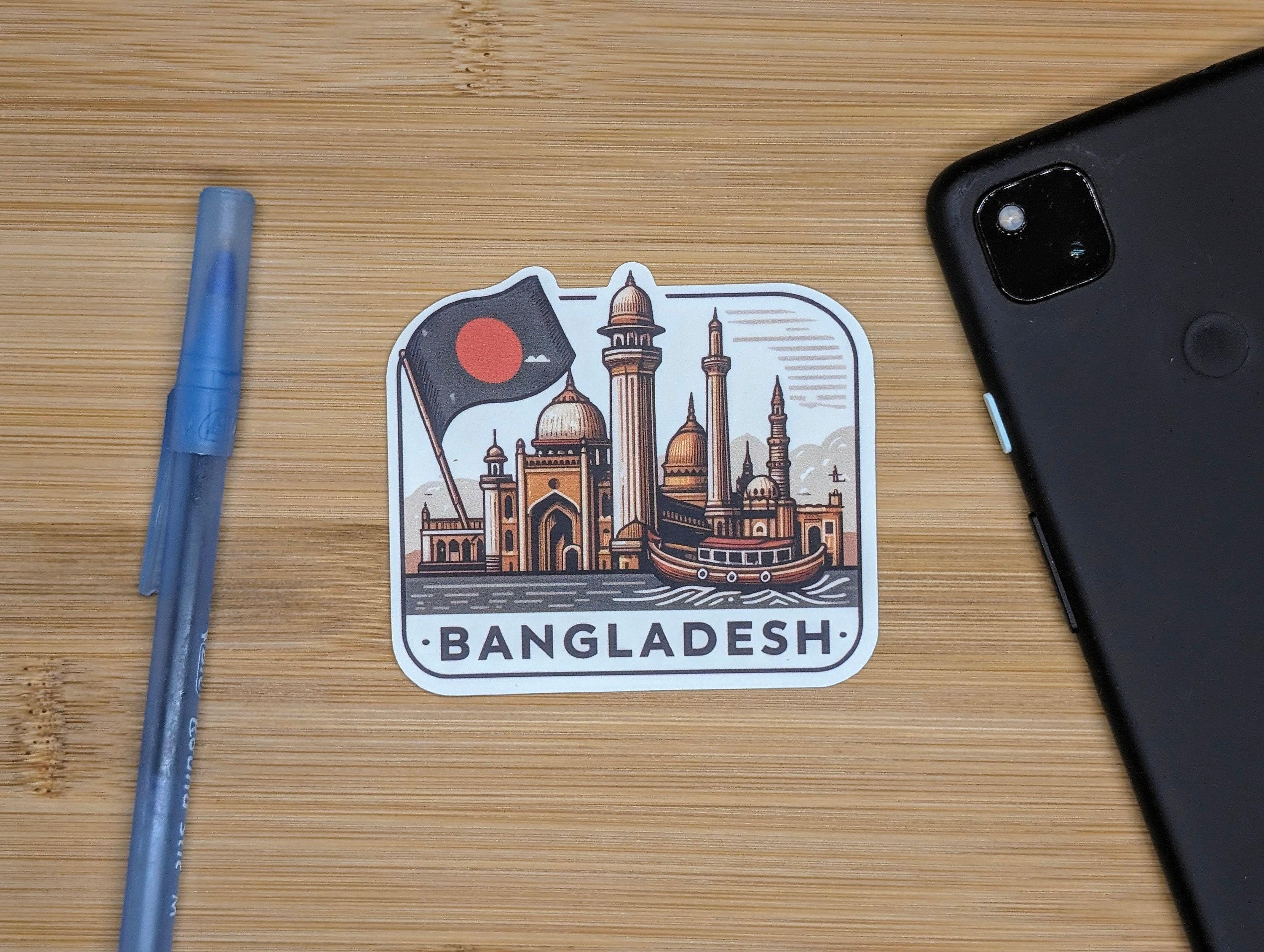 Bangladesh Travel Sticker // South Asia Decal for Suitcase, Laptop, Car ...