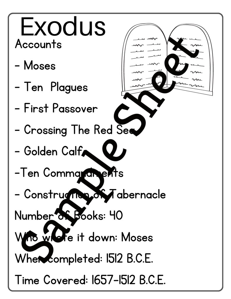 Exodus Handwriting Sheet Digital Download for Printing - Etsy