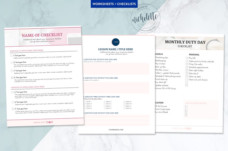 Canva Worksheet Template