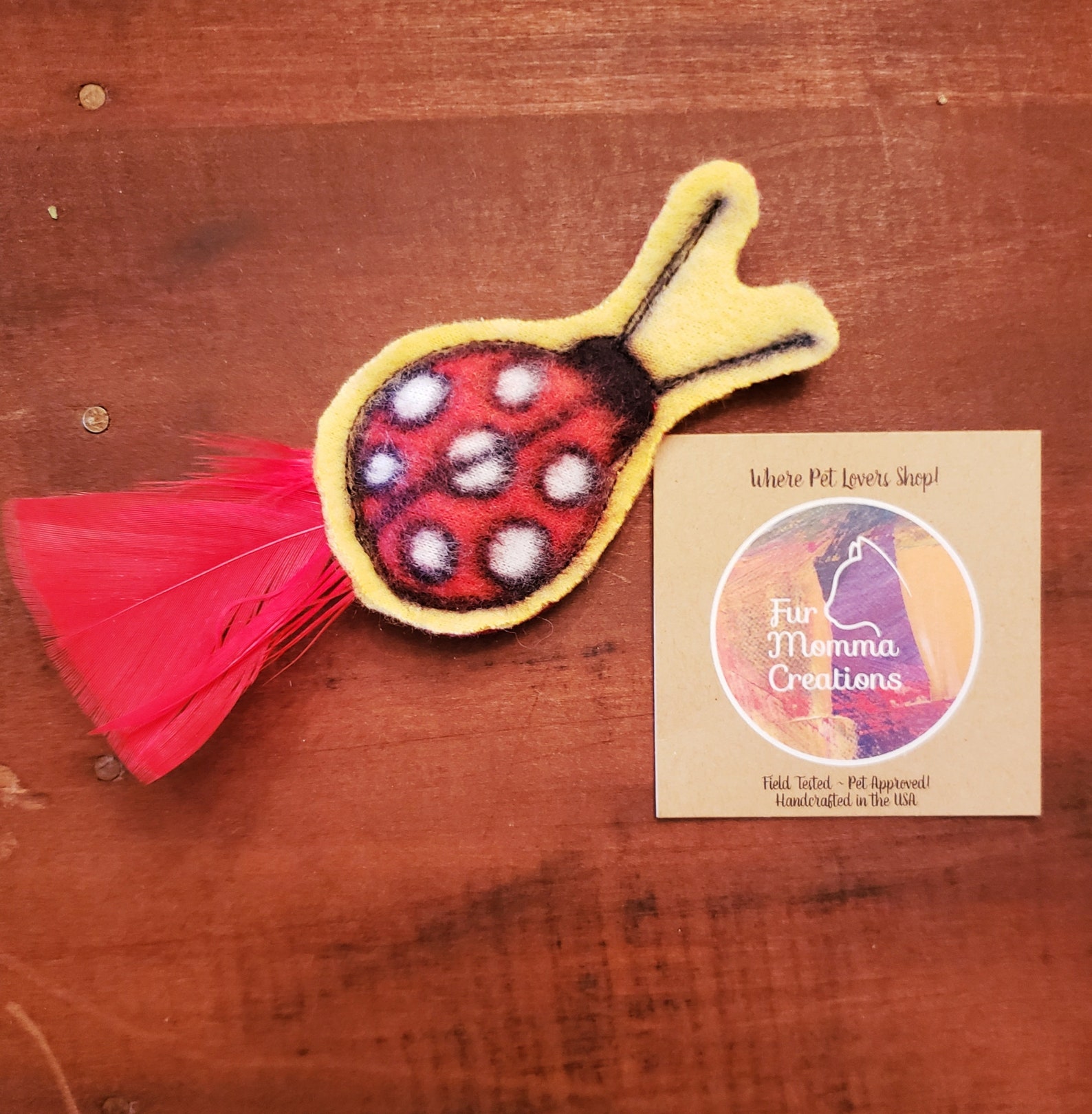 Lady Bug Cat Nip Toy W/ Feather Kitty Kicker Interactive Toy - Etsy