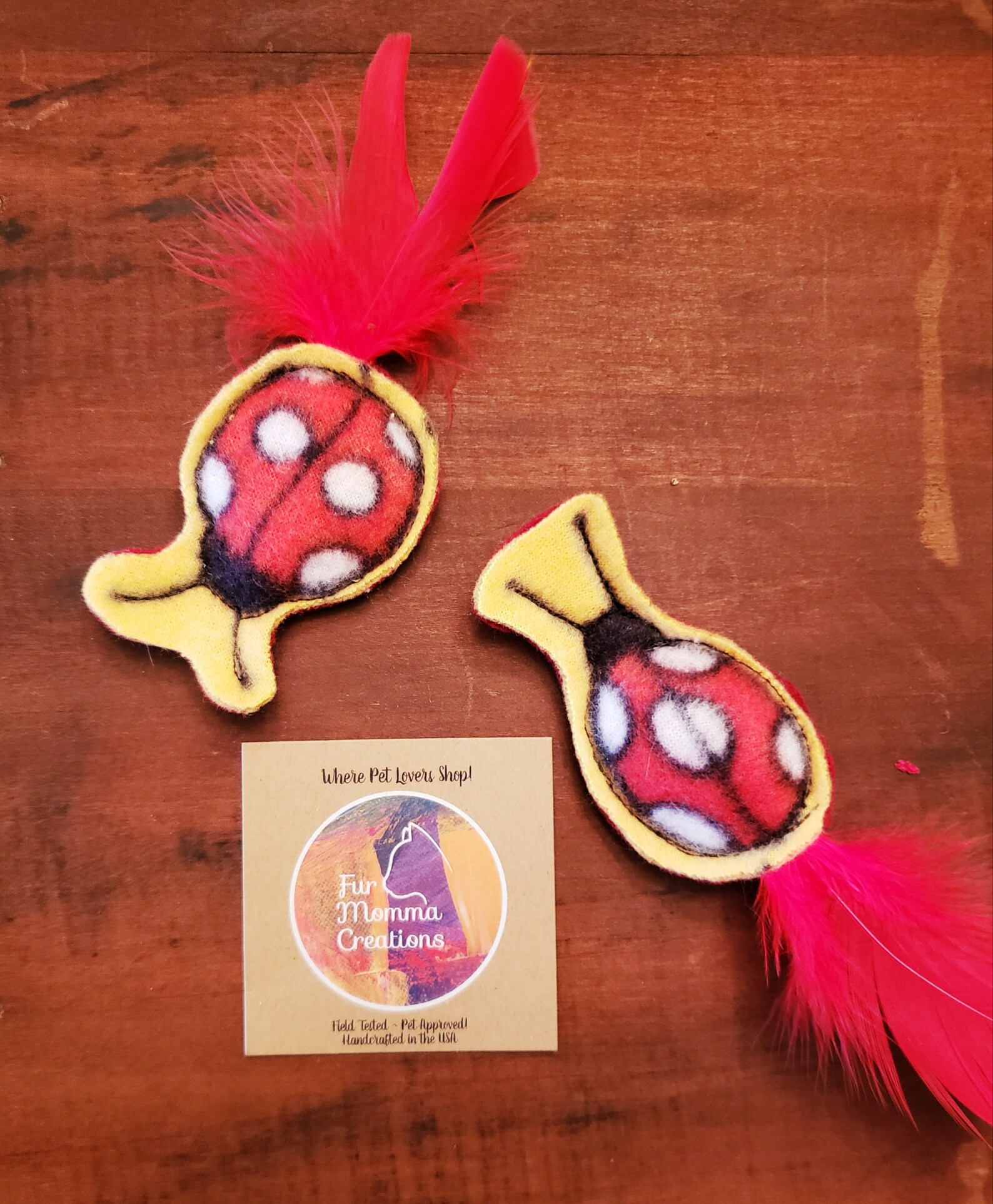 Lady Bug Cat Nip Toy W/ Feather Kitty Kicker Interactive Toy - Etsy