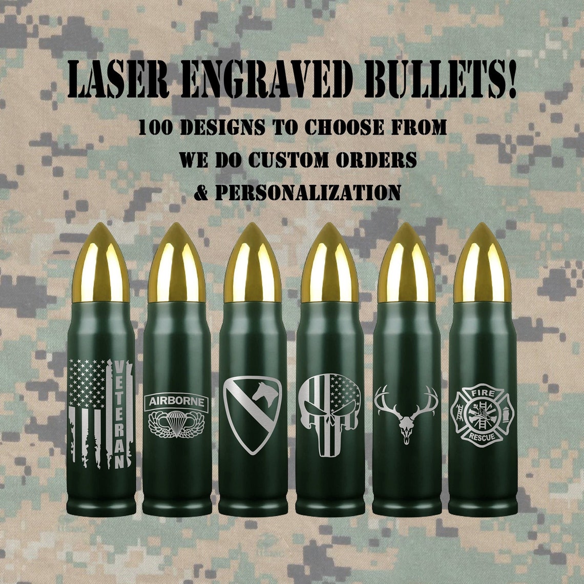 Laser Engraved Bullet Thermos 17 & 32oz Great Gifts for - Etsy