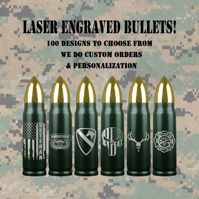 Laser Engraved Bullet Thermos 17 & 32oz Great Gifts for - Etsy