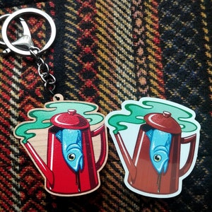 Fish in a Percolator Sticker/keychain twin Peaks-inspired - Etsy