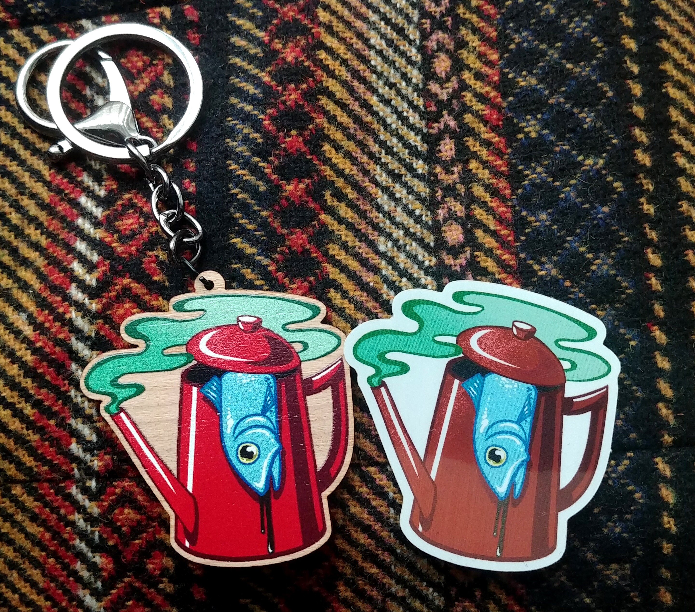 Fish in a Percolator Sticker/keychain twin Peaks-inspired - Etsy