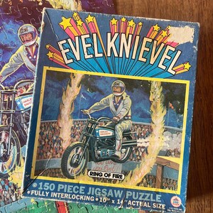 Evel Knievel Jigsaw Puzzle - 1974 - COMPLETE! Box + ALL 150 Pieces - 10 ...