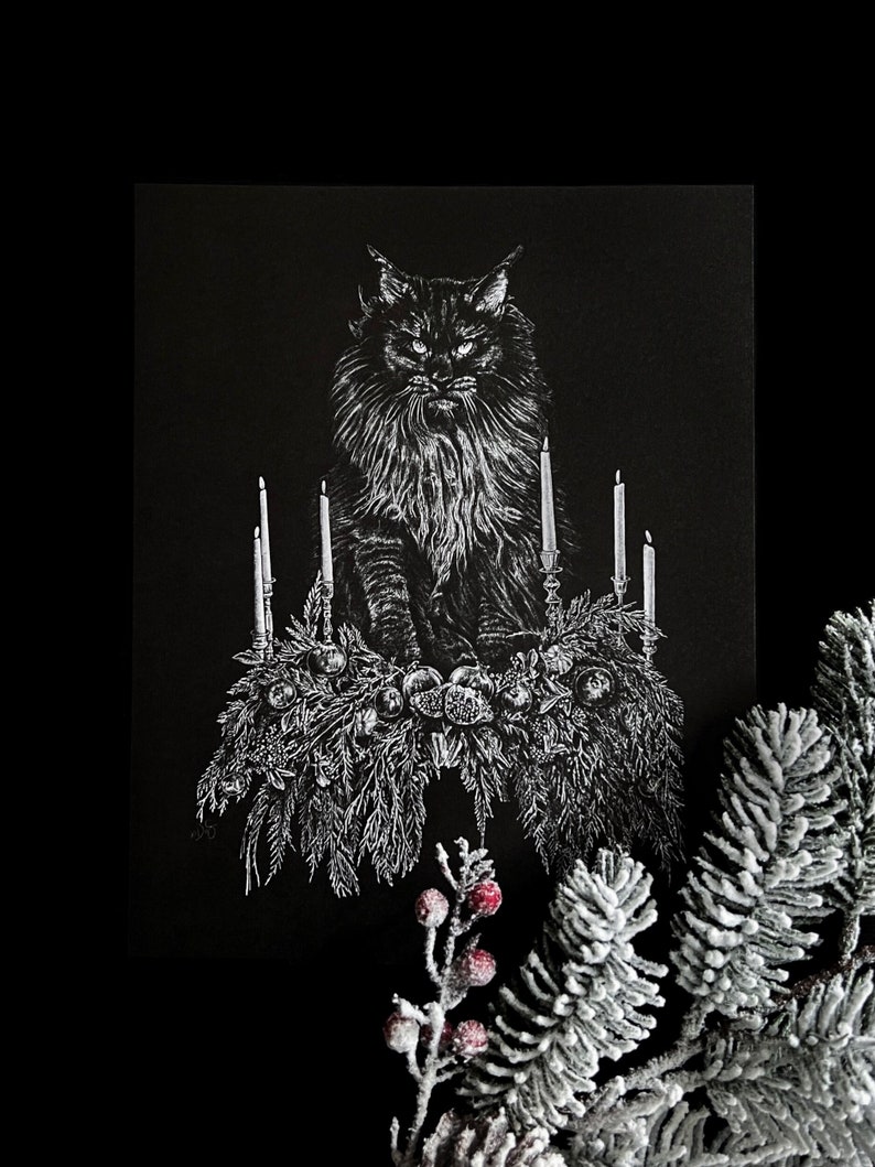 Yule Cat 8x10 Print - Etsy