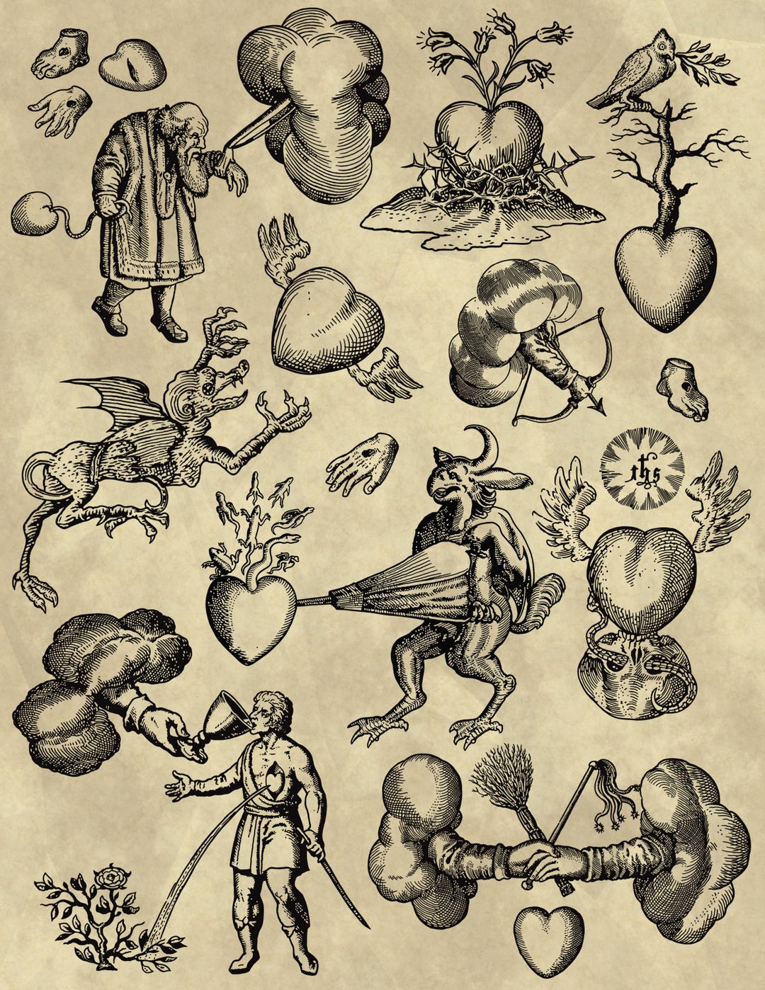 Emblemata Sacra Flash Sheet V1 8.5x11 Print - Etsy