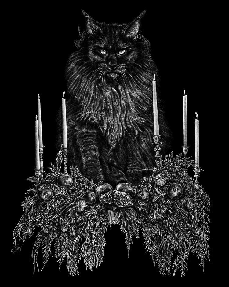 Yule Cat 8x10 Print | Etsy