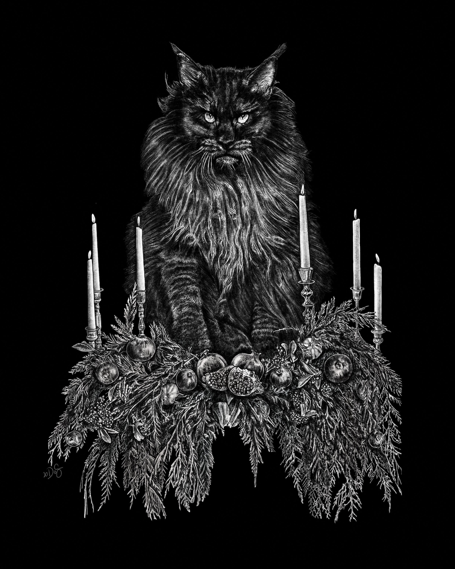 Yule Cat 8x10 Print - Etsy