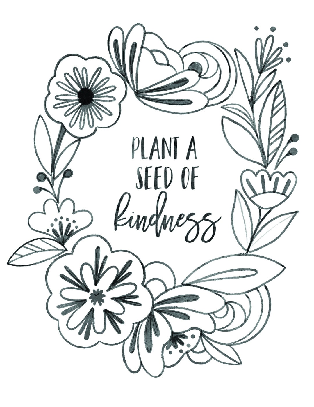 Seed of Kindness Digital File Coloring Page 8.5 X - Etsy Canada