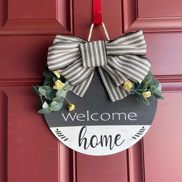 Round Wood Door Hanging Sign - Etsy