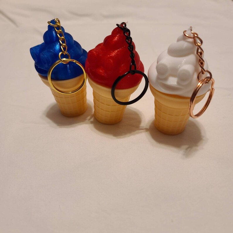Cute Poop Emoji Ice Cream Cone Keychains Original Cone Color. Party ...