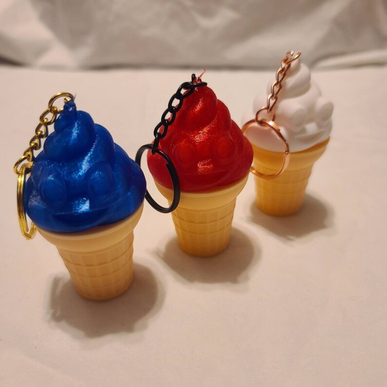 Cute Poop Emoji Ice Cream Cone Keychains Original Cone Color. Party ...