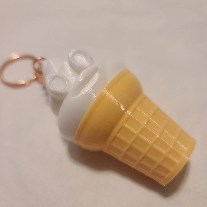 Cute Poop Emoji Ice Cream Cone Keychains Original Cone Color. Party ...